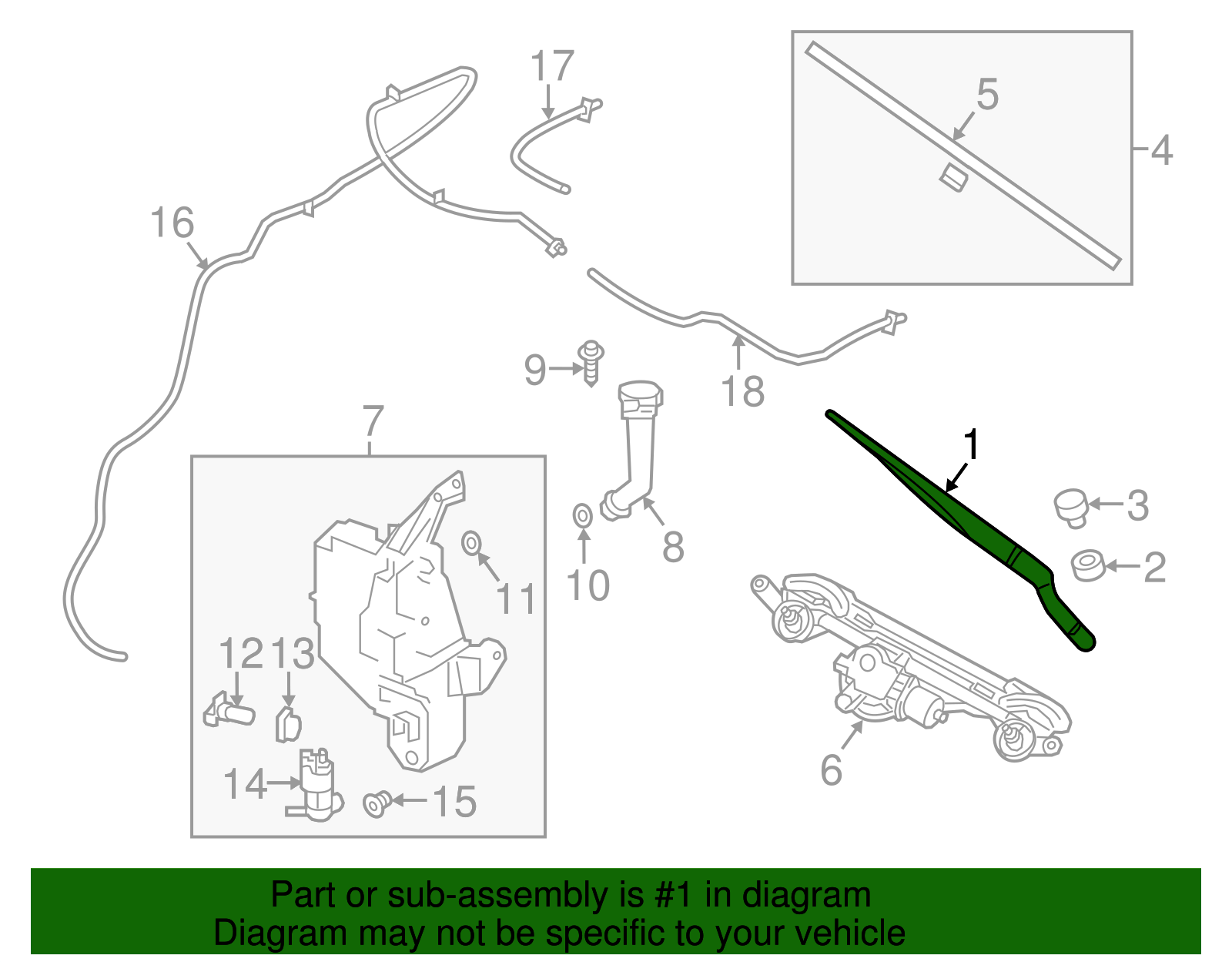 2013-2018 Nissan Altima Wiper Arm 28886-3TA0A | Temecula Nissan Parts