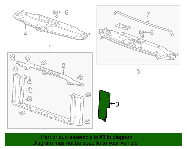 2014-2019 GM Radiator Support Baffle 23133705 | TascaParts.com