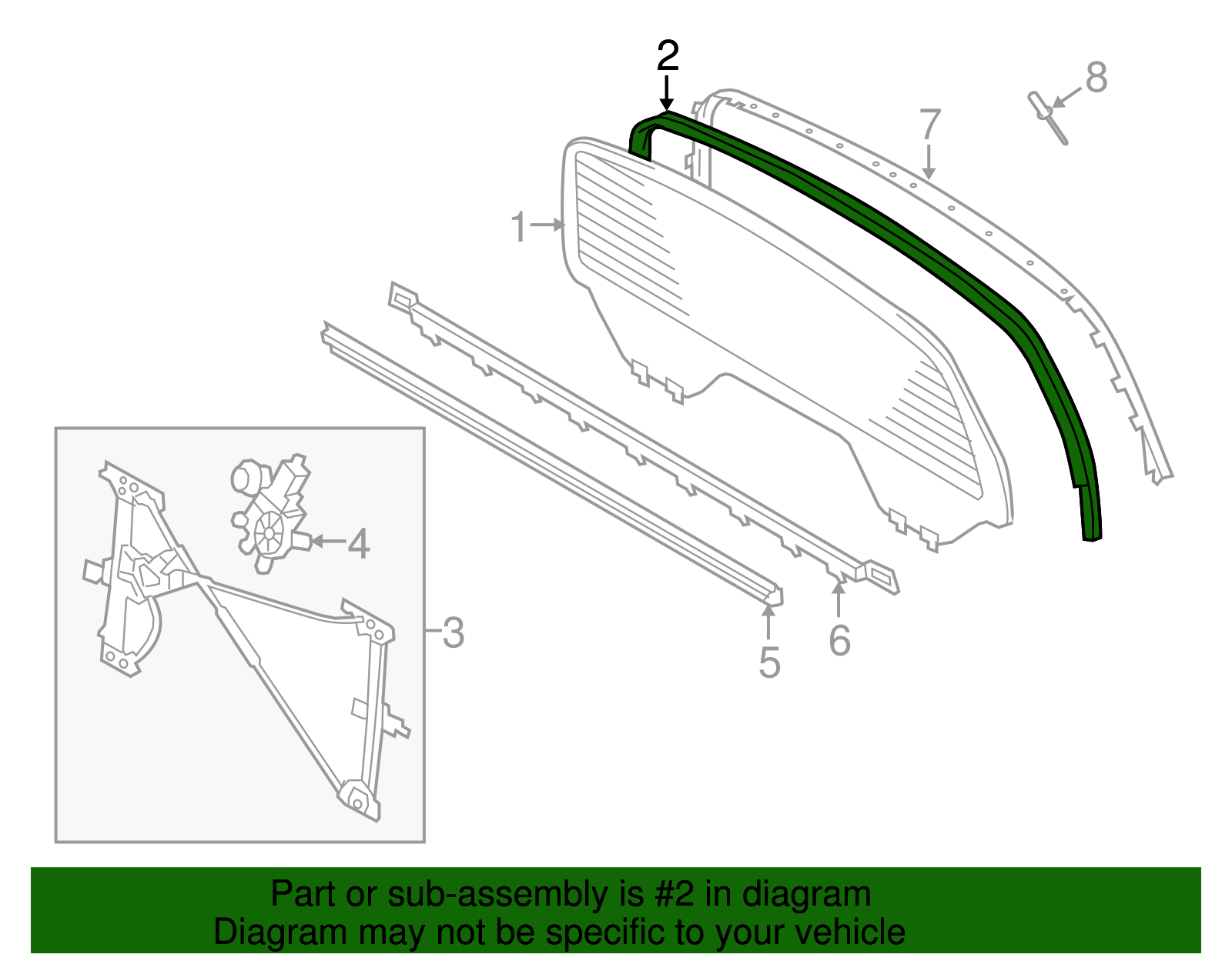 Genuine Toyota Glass Run part# 68275-0C030 for 2007-2021 Toyota Tundra ...