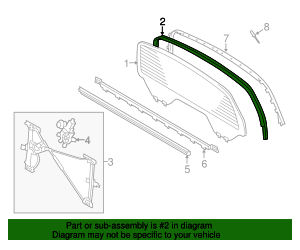 Genuine Toyota Glass Run part# 68275-0C030 for 2007-2021 Toyota Tundra ...