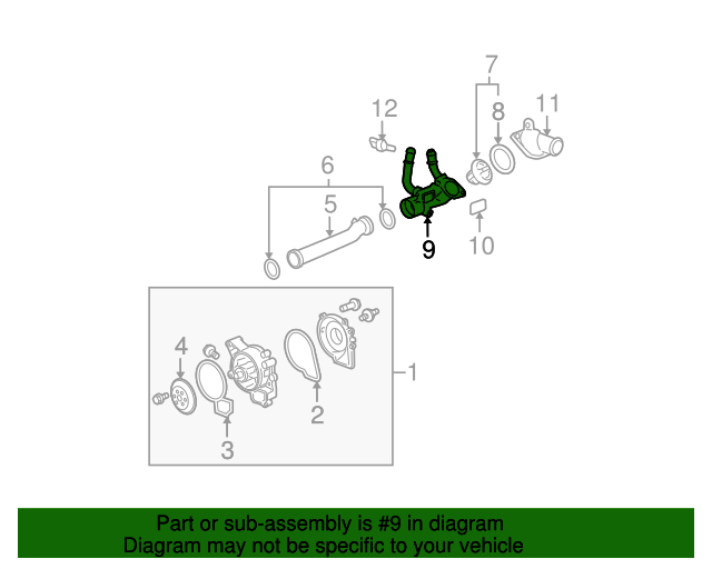 Genuine OEM Engine Coolant Thermostat Housing Part# 12597172 Fits 2006 ...