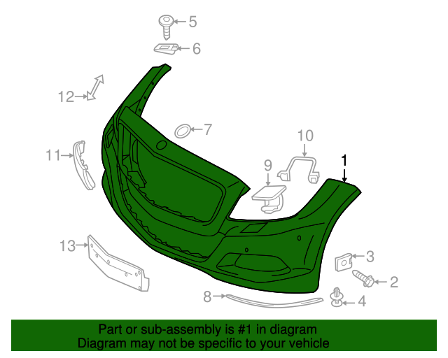 218-885-07-25-9999 - Bumper Cover 2012-2014 Mercedes-Benz | Mercedes ...