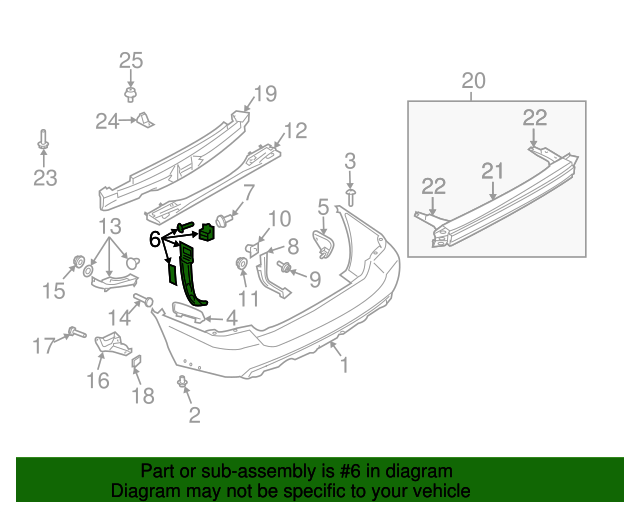 2003-2008 Subaru Forester Bumper Cover Brace 57707SA071 | Subaru Parts ...