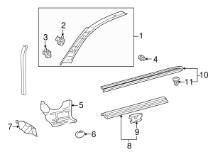 208-680-08-35-9B51 - Door Sill Plate 1998-2003 Mercedes-Benz ...