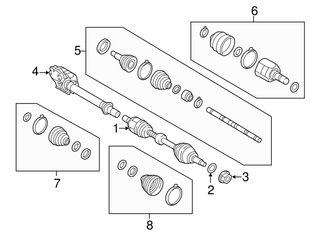 2014-2016 Kia Cadenza Axle Assembly 49500 3R900 | QuirkParts