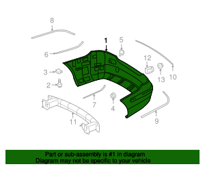 Genuine OEM Bumper Cover | 209-885-28-25 | Fits Select 2003-2009 ...