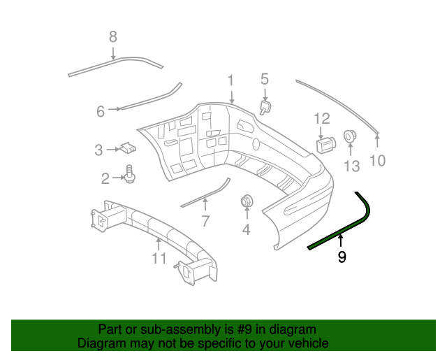 2003-2009 Mercedes-Benz Bumper Trim 209-885-05-21 | AutoNationParts.com
