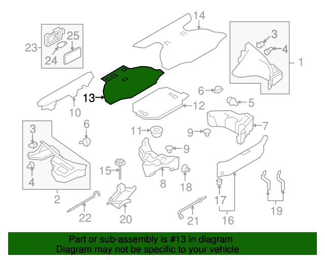 2009-2020 Nissan 370Z Spare Tire Panel 84960-1EA0A | TascaParts.com