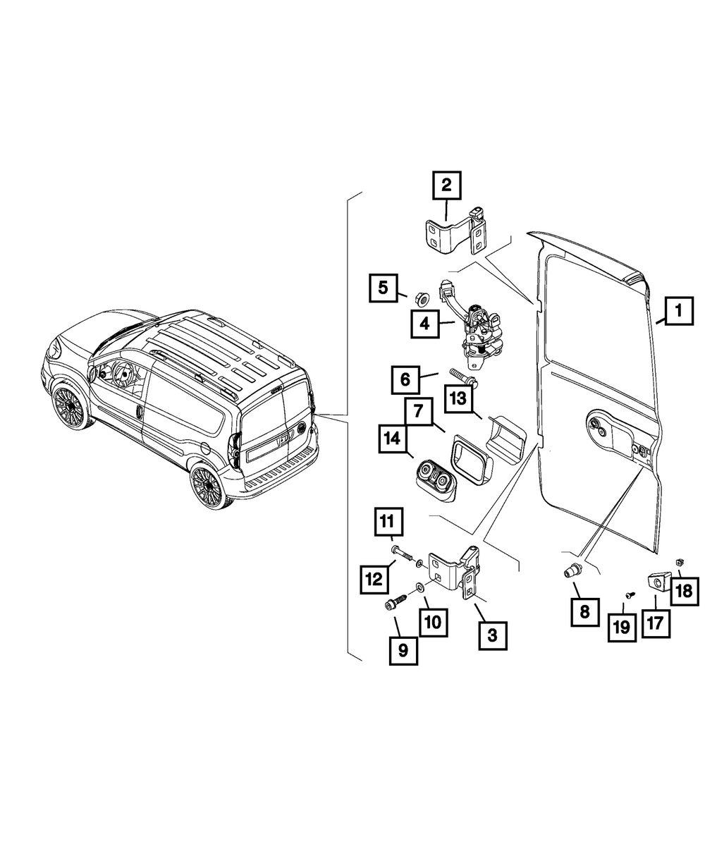 2015-2022 Ram ProMaster City Rear Cargo Door, Right 68273991AA | Mopar ...