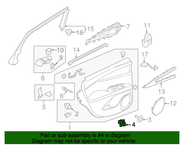 2015-2021 Ford Door Trim Panel Nut -W717578-S300 | OEPartsQuick