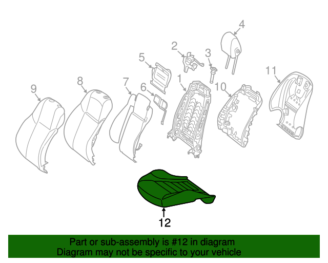 2015-2021 Mercedes-Benz Cushion Assembly 205-910-39-20-9G60 | MB OEM Parts