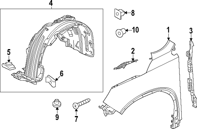 2023-2024 Honda Pilot Fender Liner 74150-T90-A00 | Genuine Honda Parts