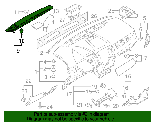 2011-2014 Ford Edge Louver BT4Z-19893-AA | TascaParts.com