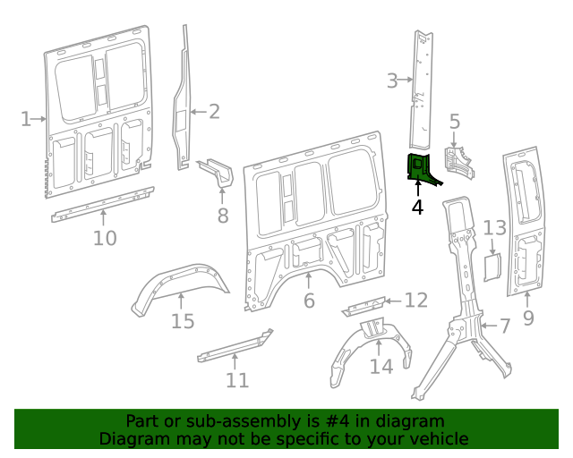906-636-44-10 - Lower Pillar 2010-2024 Mercedes-Benz | Mercedes-Benz ...