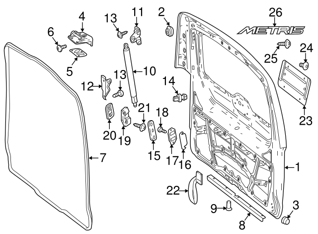 2016-2020 Mercedes-Benz Metris Shaped Section 639-987-01-25 | Mercedes ...