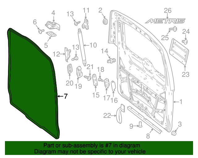 4477411100 - Lift Gate Weather-Strip 2016-2023 Mercedes-Benz Metris ...
