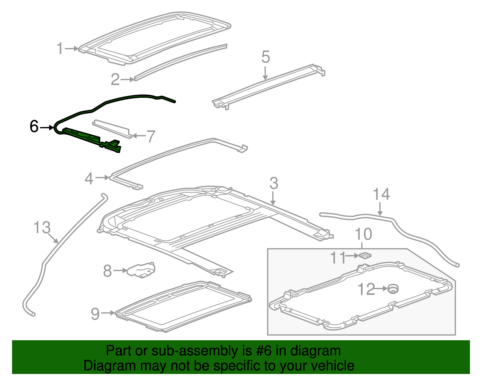 13248905 - Sunroof Guide Rail 2011-2020 GM | Gateway Buick GMC Parts
