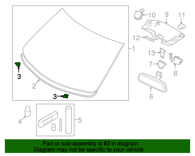 31463587 - Windshield Spacer 2016-2024 Volvo | My Swedish Parts