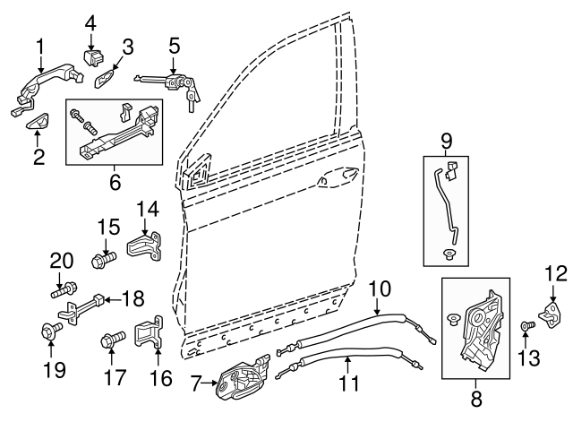72181-TG7-A81ZQ - Handle L Front *NH862M* (Meteor Blast Metallic ...