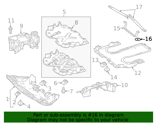 002-990-09-50 - Radiator Support Splash Shield Washer 2015-2021 ...