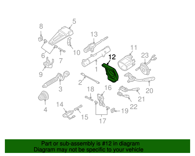203-460-01-95-7D43 - Lower Column Cover 2001-2007 Mercedes-Benz ...