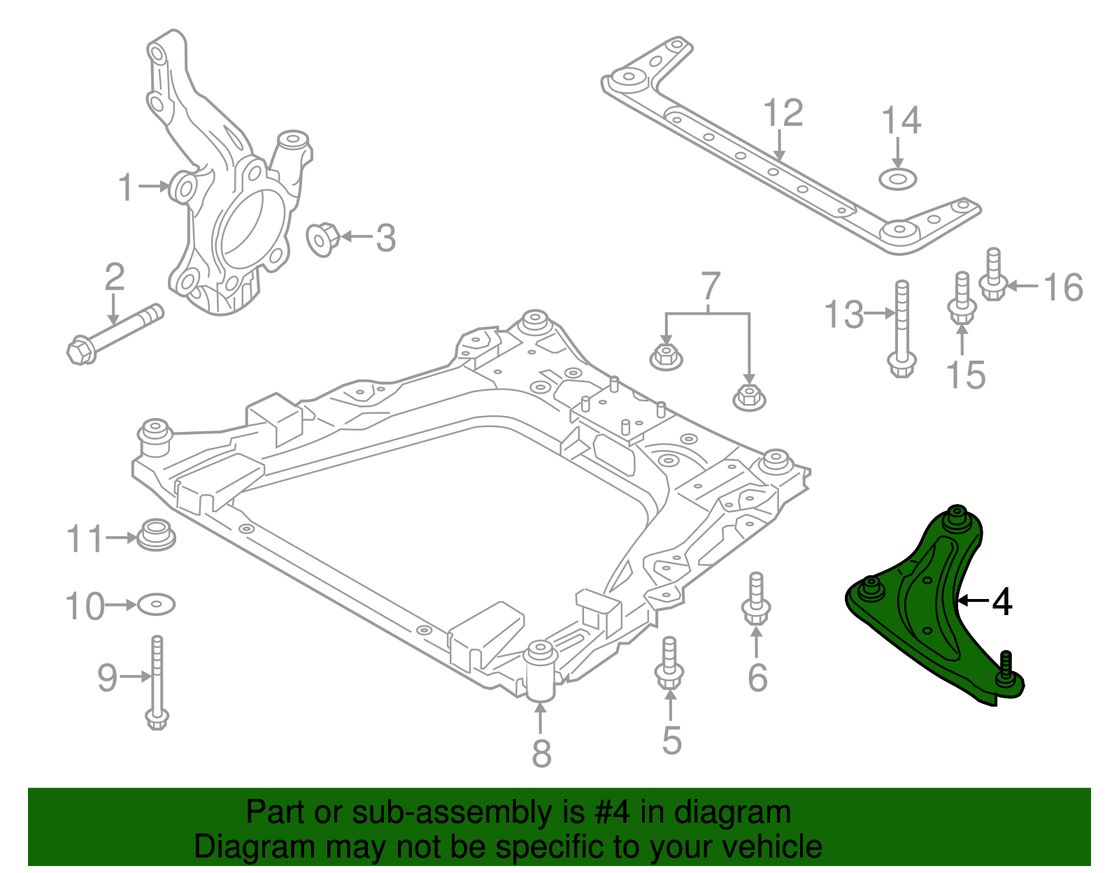 54500-3NF0A - Lower Control Arm 2013-2017 Nissan LEAF | Nissan Parts ...