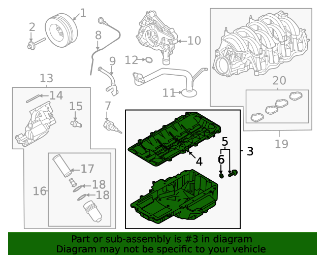 Genuine OEM Ford Part - Oil Pan KR3Z-6675-C | Genuine OEM Ford Parts ...