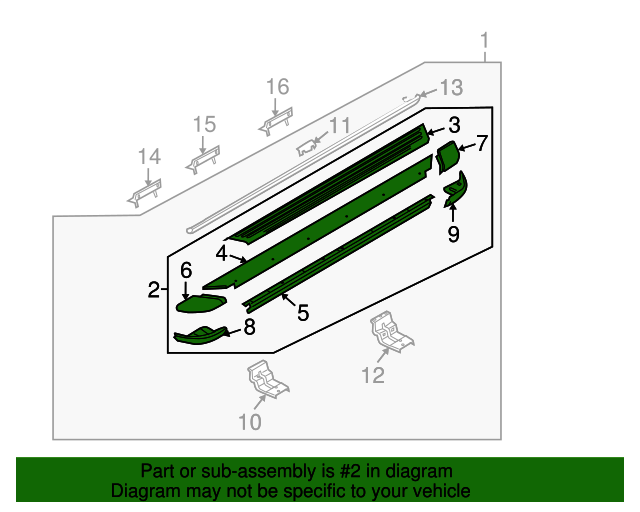 2008-2010 Ford Explorer Running Board - Passenger Side (RH) 8L2Z-16450 ...