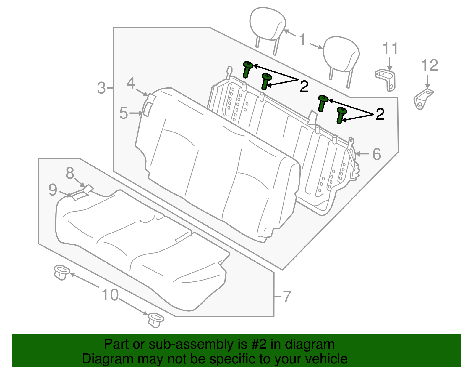2012-2019 Nissan Headrest Guide 87603-1HG0A | Melloy Nissan Parts
