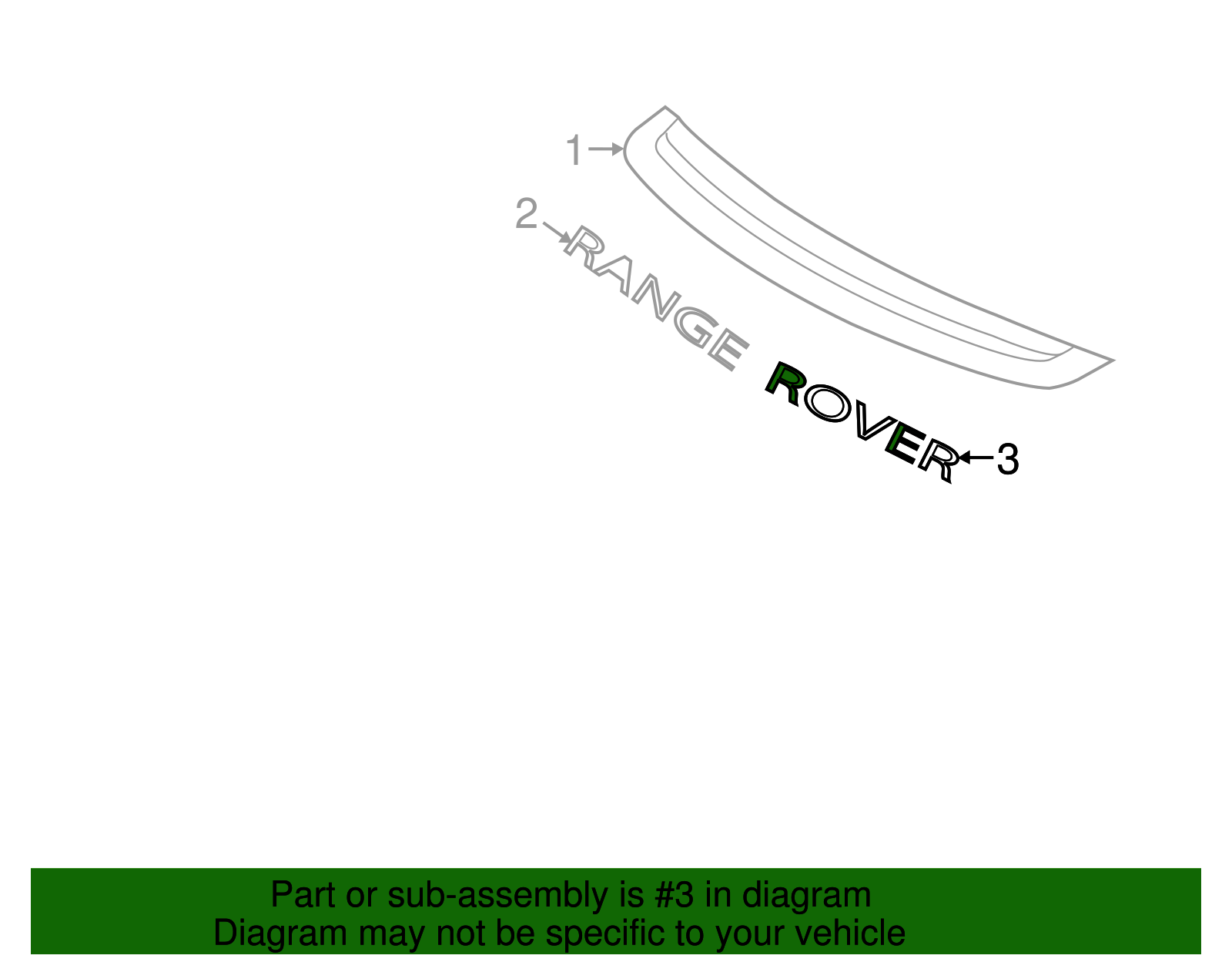Genuine OEM Nameplate Part# LR066696 Fits 2013-2017 Land Rover Range ...
