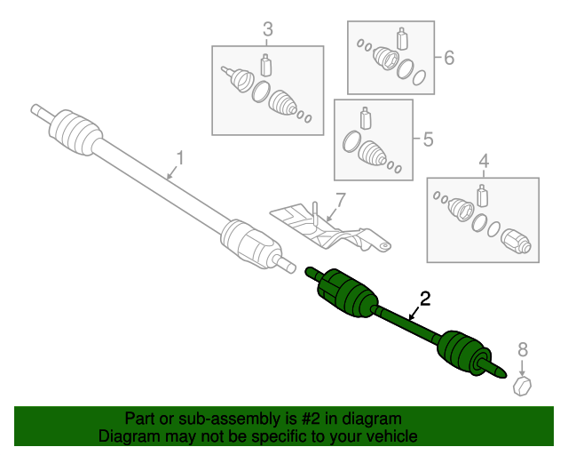 49500-C2210 - CV Axle Assembly 2015-2019 Hyundai Sonata ...