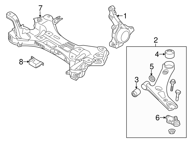 2010-2013 Hyundai Tucson Engine Cradle 62400-2S100 | OEM Parts Online