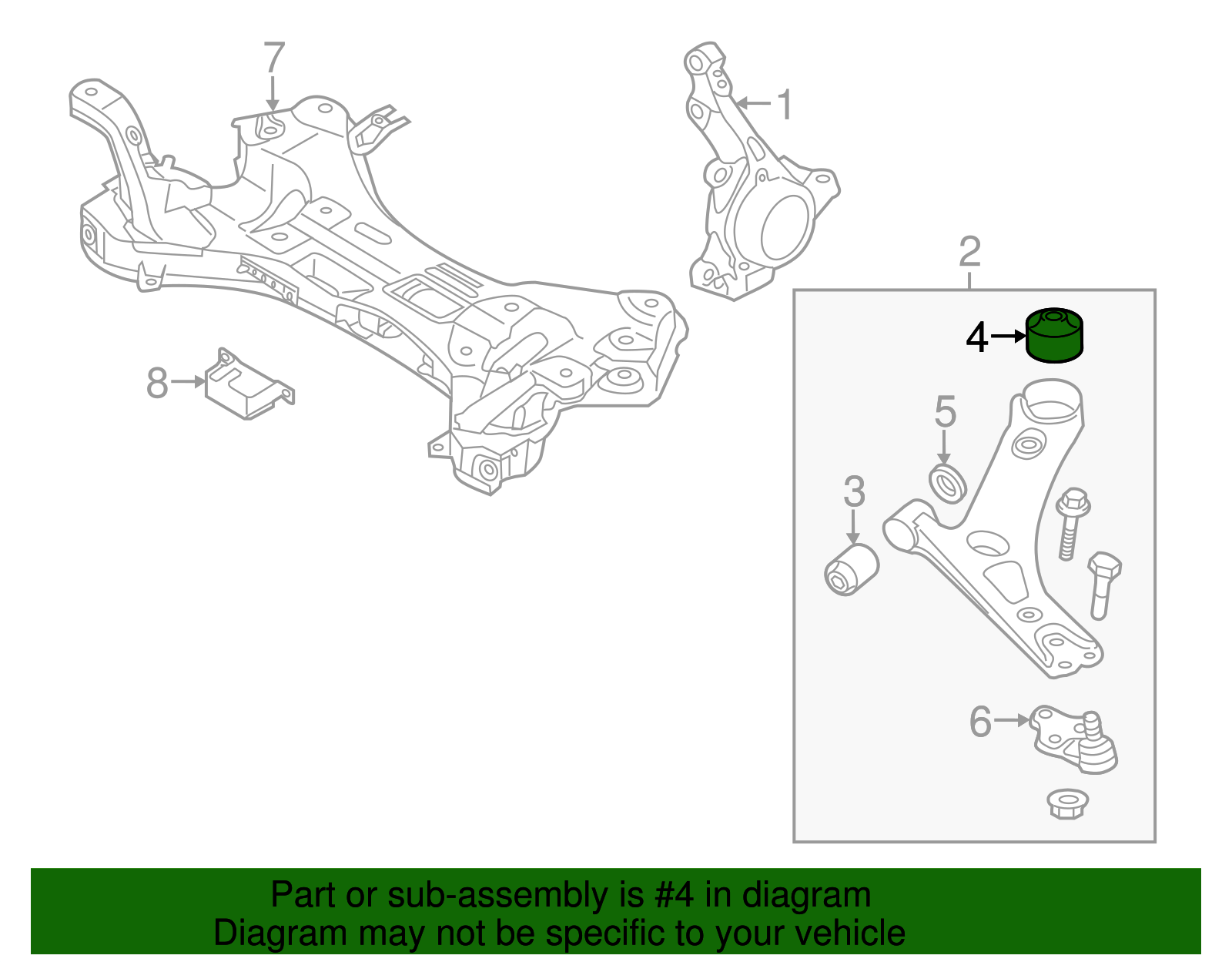 2010-2013 Hyundai Tucson Lower Control Arm Rear Bushing 54584-2S100 ...