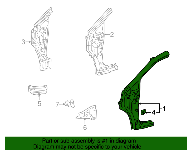 2010-2015 Lexus RX350 Hinge Pillar 61132-0E050 | OEM Parts Online