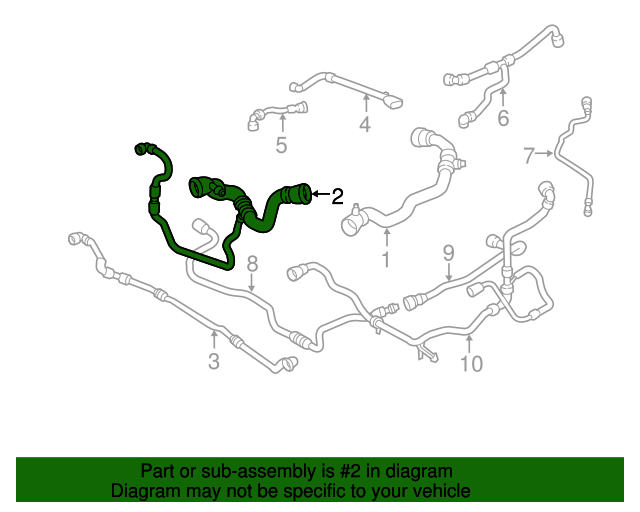 17128662840 - 2017-2021 BMW Lower Hose (17-12-8-662-840) | BMW of South ...