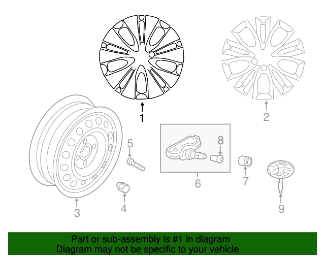 2015-2017 Hyundai Azera Wheel, Alloy 52910-3V760 | QuirkParts