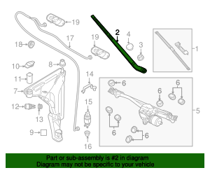 4H1-955-407-A-1P9 - Wiper Arm 2011-2018 Audi | Audi OEM Parts