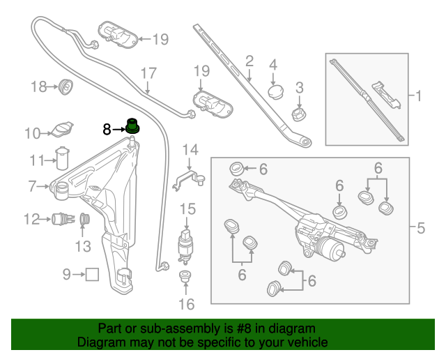 4H0-955-997 - Washer Reservoir Grommet 2011-2018 Audi | Audi OEM Parts