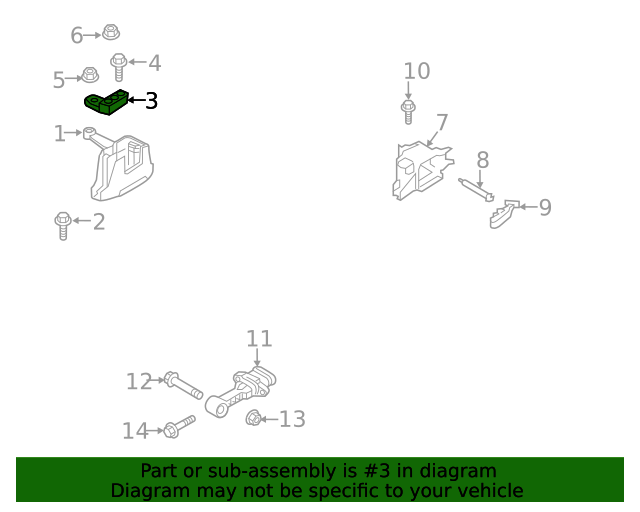 21825-F2100 - Side Mount Bracket 2019-2023 Kia Forte | Kia.Parts Store