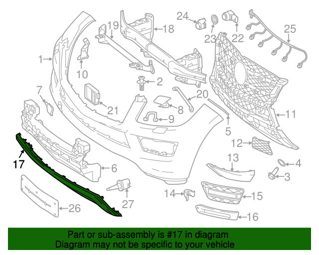 2013-2016 Mercedes-Benz Lower Cover 166-885-28-25 | MB OEM Parts