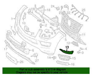 166-885-30-25 - Bumper Corner Cover 2013-2016 Mercedes-Benz ...