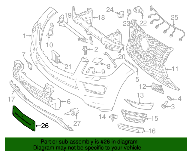 166-885-03-81 - License Bracket 2013-2016 Mercedes-Benz | Mercedes-Benz ...