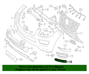 166-884-54-22 - Fog Light Trim 2013-2016 Mercedes-Benz ...