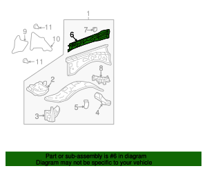 2008-2014 Toyota FJ Cruiser Upper Reinforced 53743-35040 | Toyota Parts ...