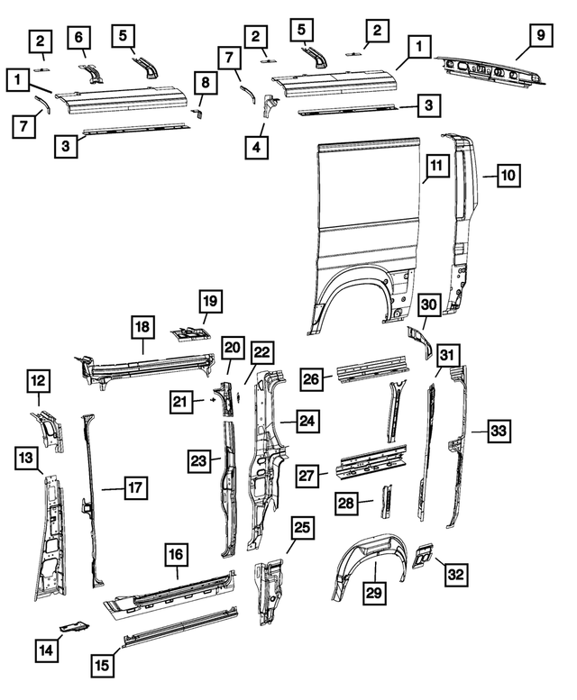 2014-2020 Ram ProMaster 1500 Sliding Door Track, Right 68212698AC ...