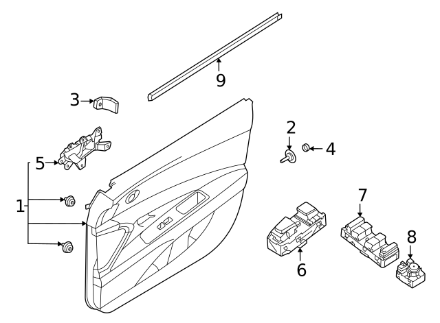 2021-2022 Hyundai Elantra Door Trim Panel 82307-AA000-YFR | OEM Parts ...
