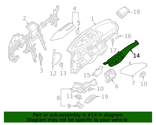 213-680-52-08 - Instrument Panel Molding 2021-2023 Mercedes-Benz ...