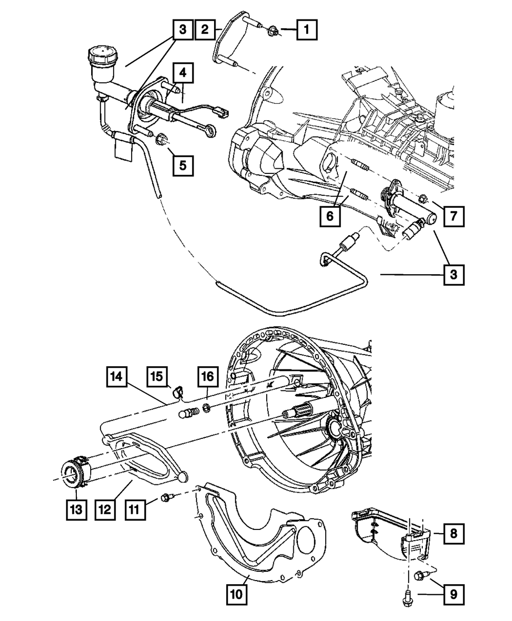 2005-2013 Mopar Clutch Master Cylinder Hydraulic Assembly 55366325AG ...