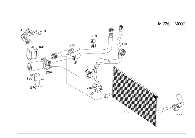 2012-2016 Mercedes-Benz Coolant Hose 218-501-34-82 | MB OEM Parts