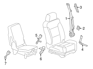 2014-2016 GM Dark Ash Gray Passenger Seat Belt with Retractor and Pre ...